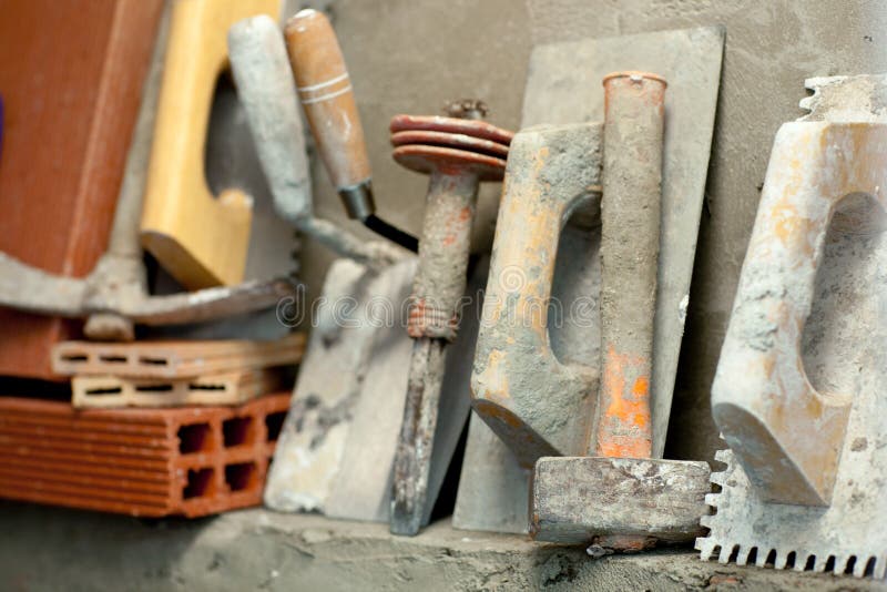 Construction Mason Worker Bricklayer Stock Image - Image of laborer ...
