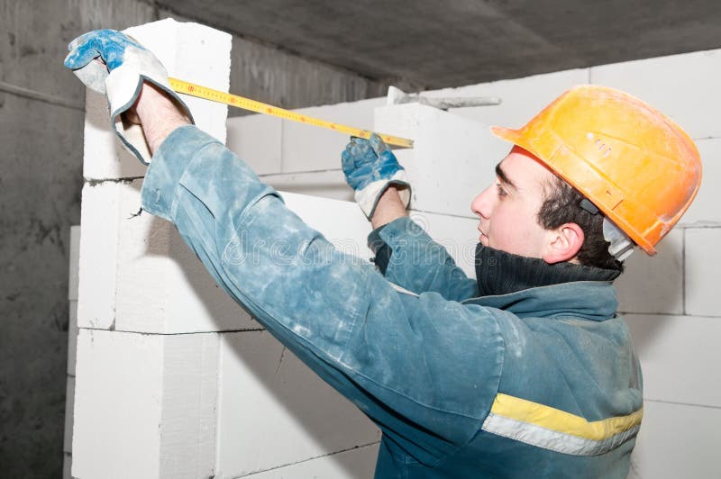 Construction mason worker stock photo. Image of master - 18351688