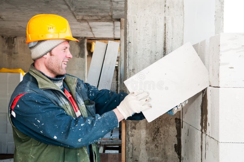 Construction mason worker stock photo. Image of constructor - 18394610