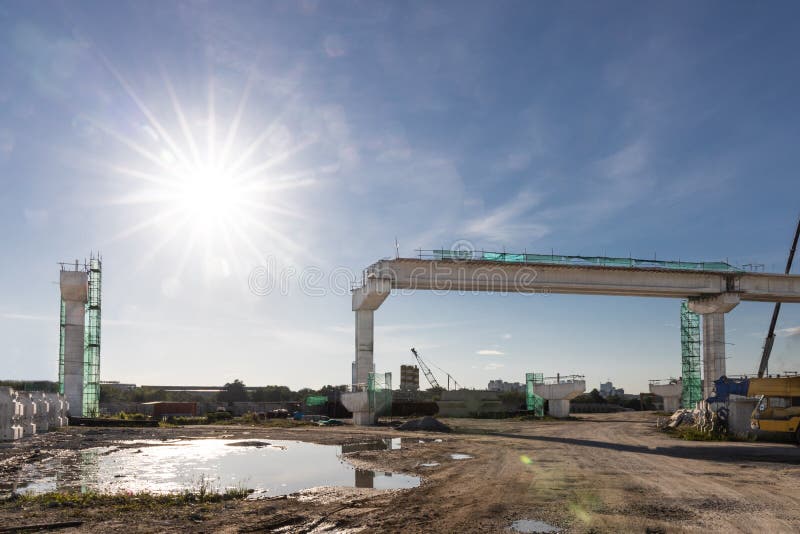 Construction of Mass Rail Transit Column Infrastructure in Progress ...