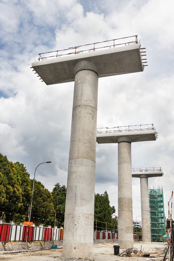 Construction of Mass Rail Transit Column Infrastructure in Progress ...