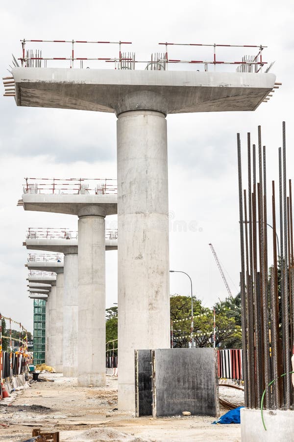 Construction of Mass Rail Transit Column Infrastructure in Progress ...