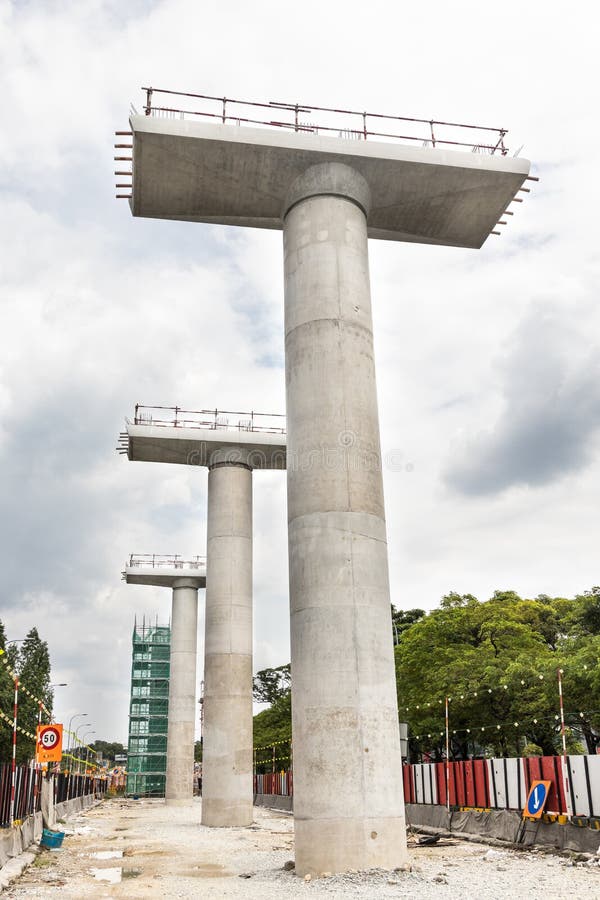 Construction of Mass Rail Transit Column Infrastructure in Progress ...