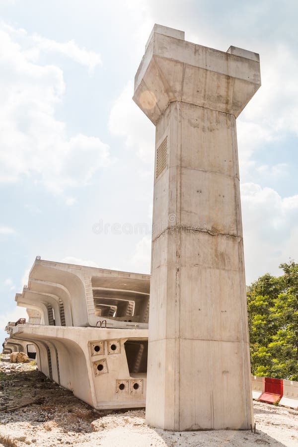 Construction Of A Mass Rail Transit Line In Progress Stock Image ...