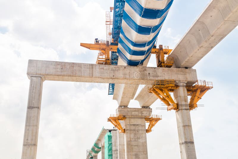 Construction of a Mass Rail Transit Line in Progress Stock Image ...