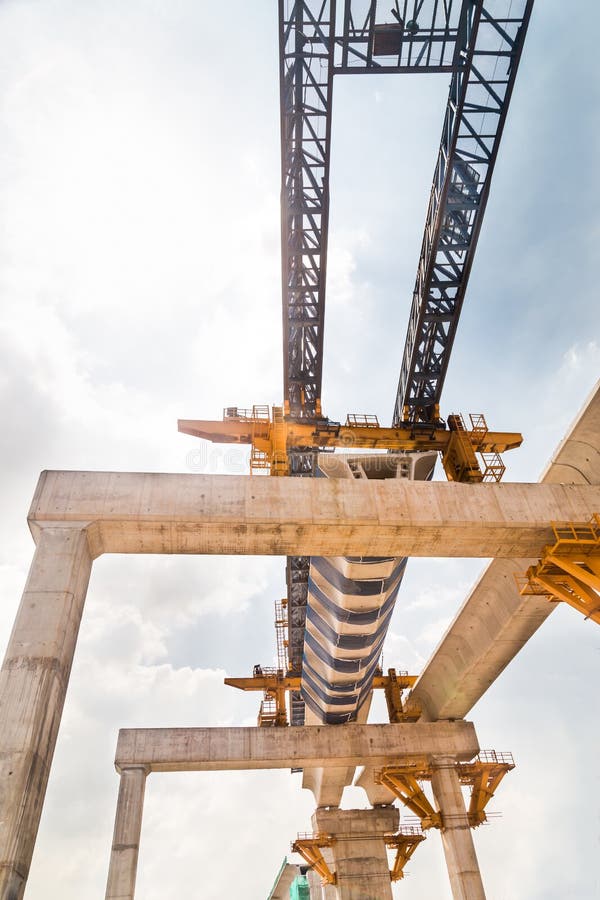Construction of a Mass Rail Transit Line in Progress Stock Image ...