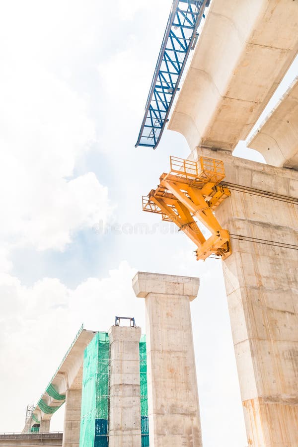 Construction of a Mass Rail Transit Line in Progress Stock Image ...