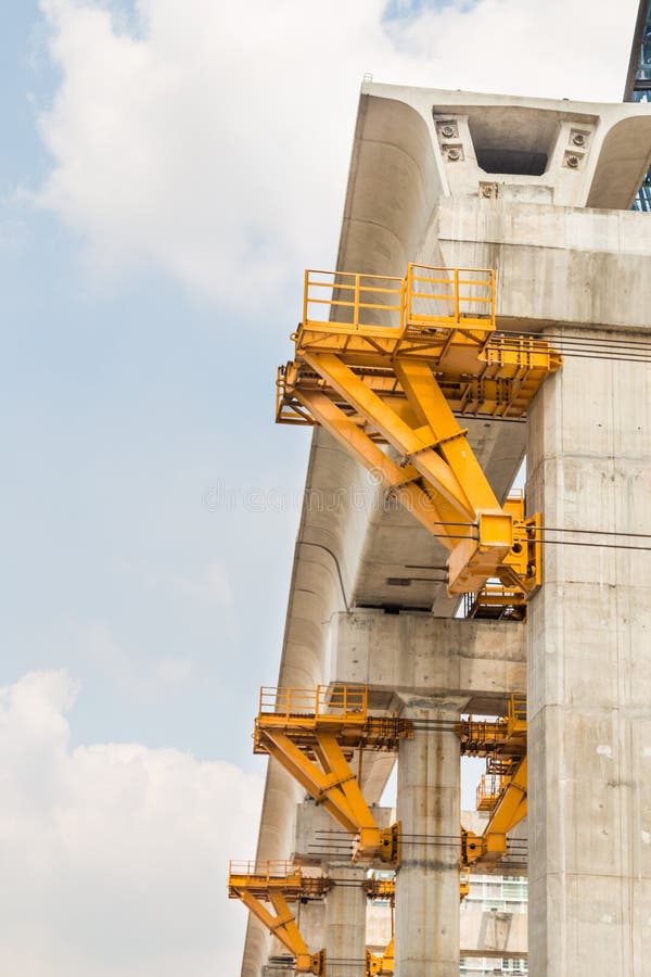 Construction of a Mass Rail Transit Line in Progress Stock Image ...