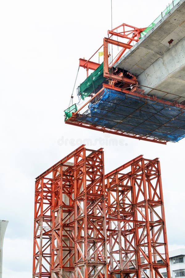 Construction of a Mass Transit Skytrain Line Stock Image - Image of ...