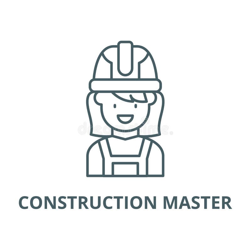 Master Builder Vector Thin Line Stroke Icon. Master Builder Outline ...