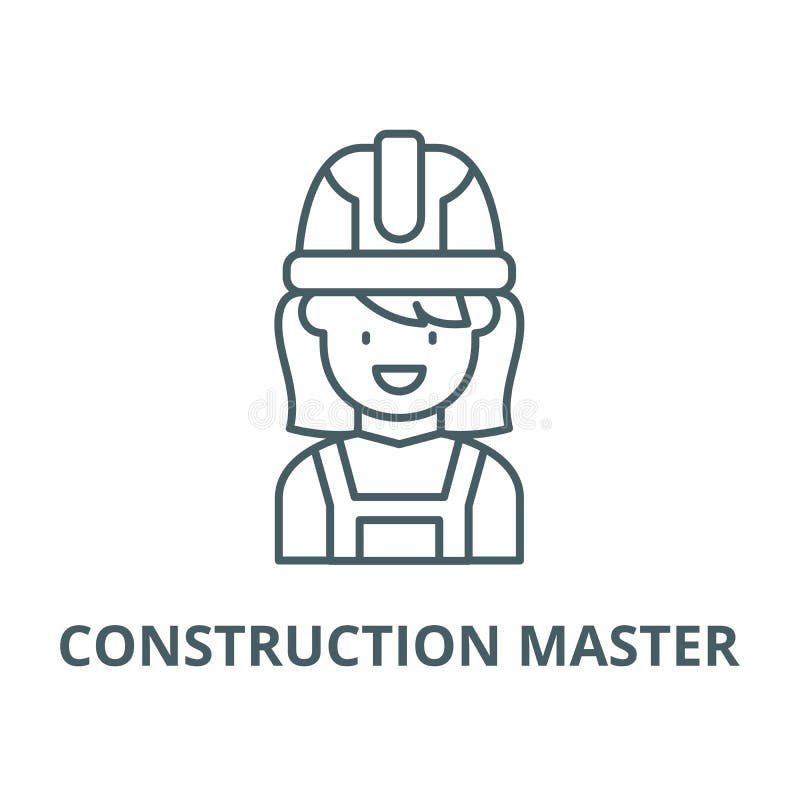 Master Builder Vector Thin Line Stroke Icon. Master Builder Outline ...