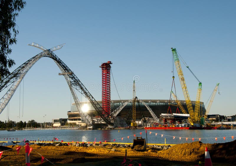 Matagarup Bridge stock image. Image of swan, city, design - 121614265