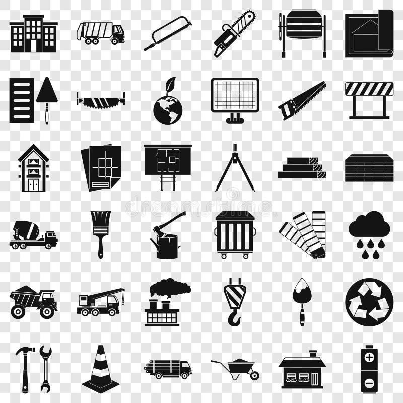Construction Material Icons Set, Simple Style Stock Vector ...
