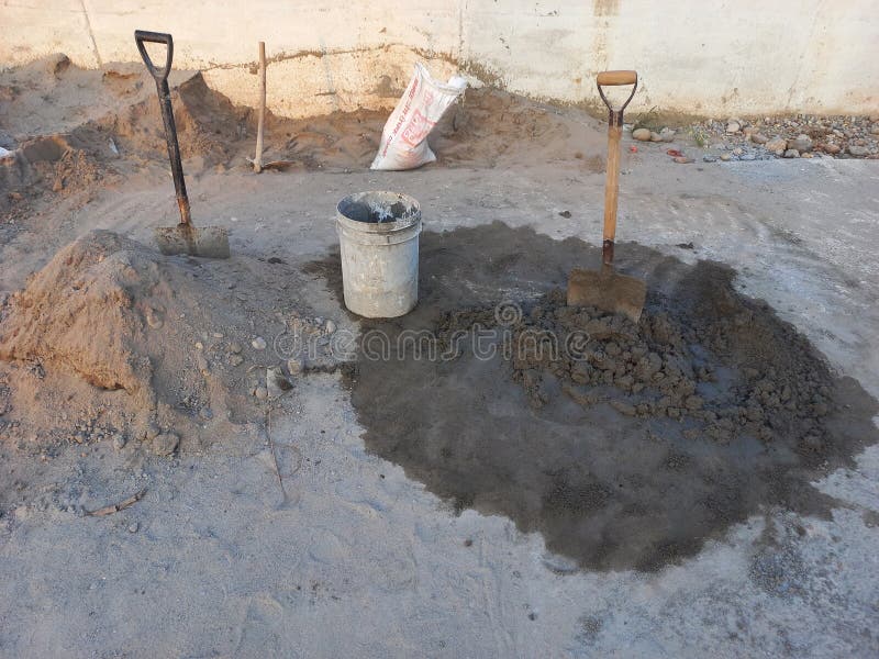 Construction Material Kept Outside a Building Premises Stock Image ...