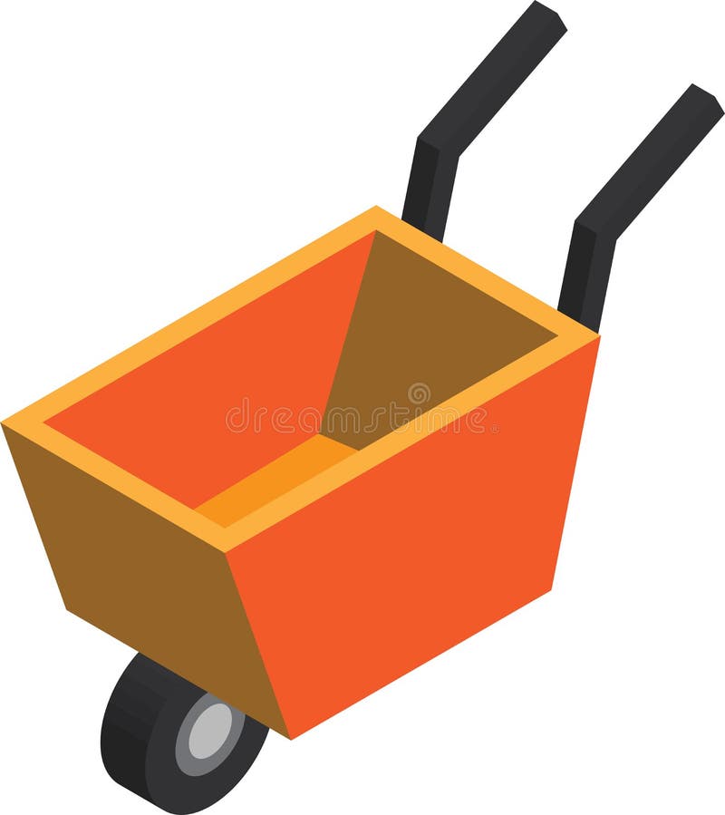 Construction Material Trolley Illustration in 3D Isometric Style Stock ...