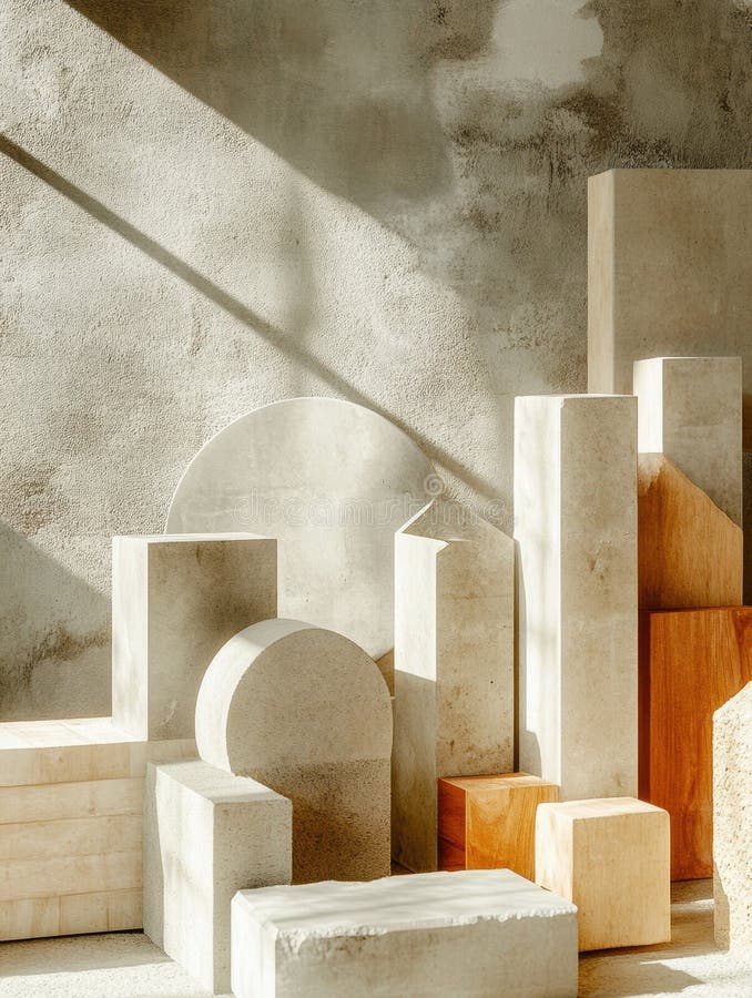 Construction Materials Arranged Artistically with Contrasting Light and ...