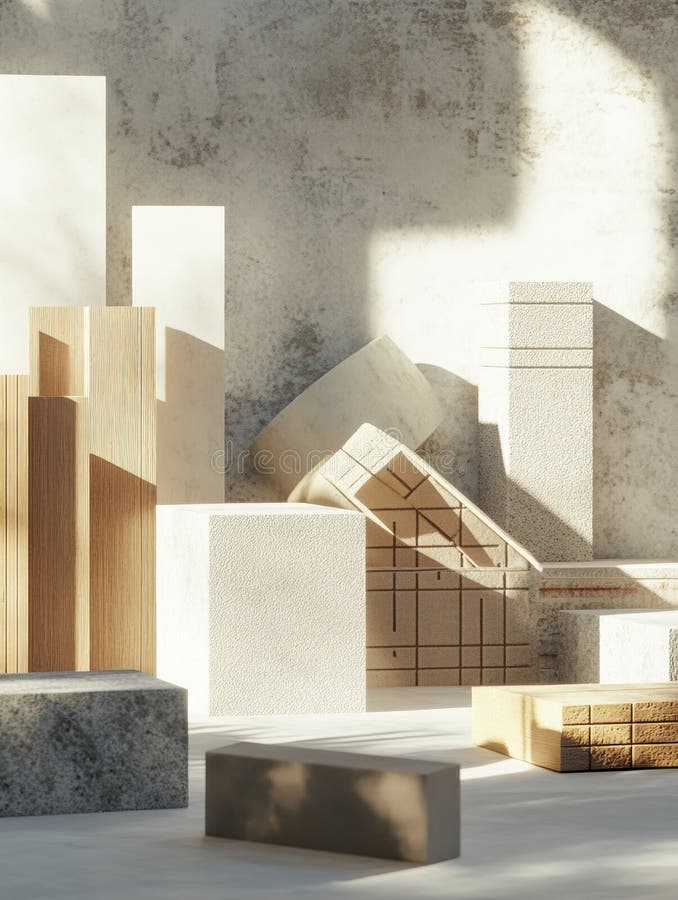 Construction Materials Arranged Artistically on a Surface Showcasing ...