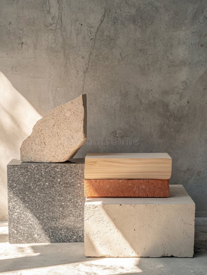 Construction Materials Arranged on a Surface Showcasing Bricks, Wood ...