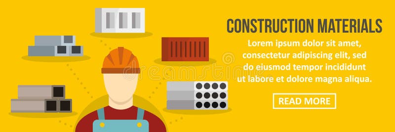 Construction Materials Banner Horizontal Concept Stock Vector ...