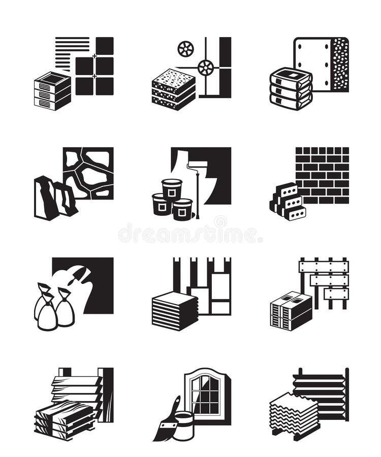 Construction materials stock vector. Illustration of icon - 37984850