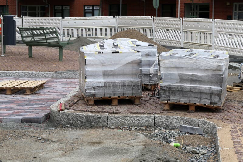 Construction Materials in a Construction Site in Finland Editorial ...