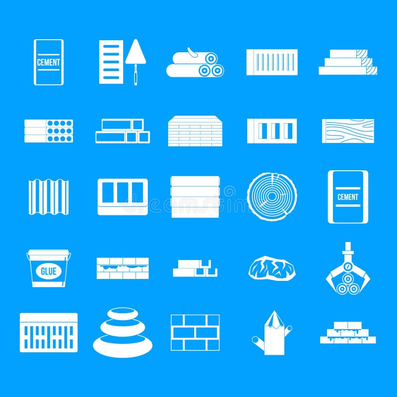 Construction Materials Icons Set, Outline Style Stock Vector ...