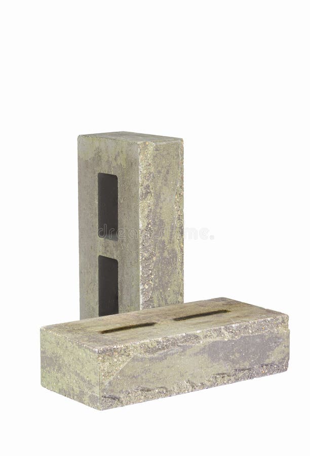Construction Materials. Pair of Aged Light Green Bricks with ...