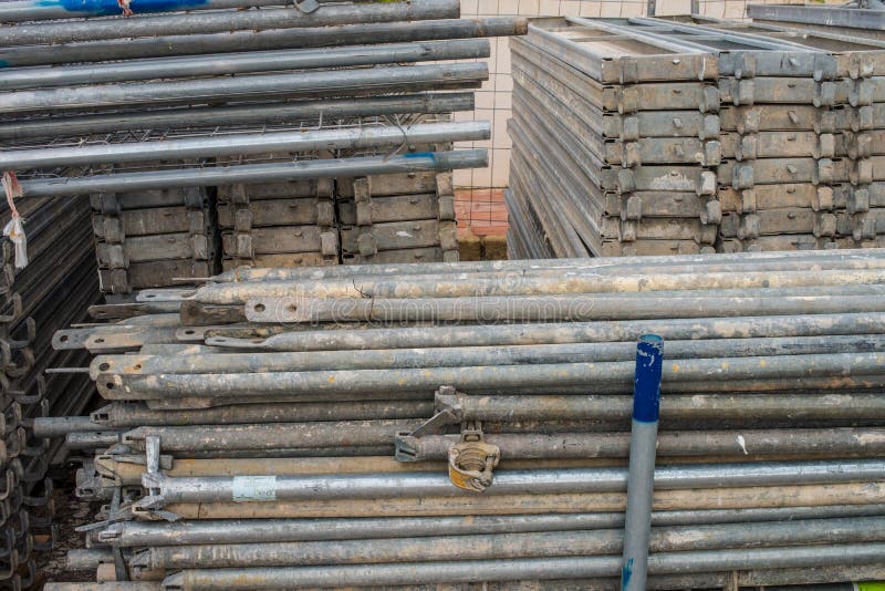 Construction Materials Piled Up Stock Image - Image of rods, structure ...