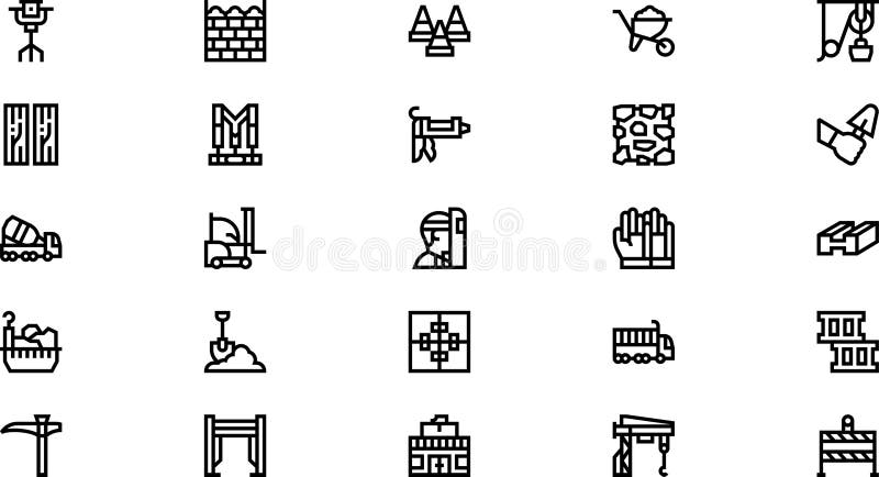 Construction Materials and Tools Icons High-Quality Vector Icons ...