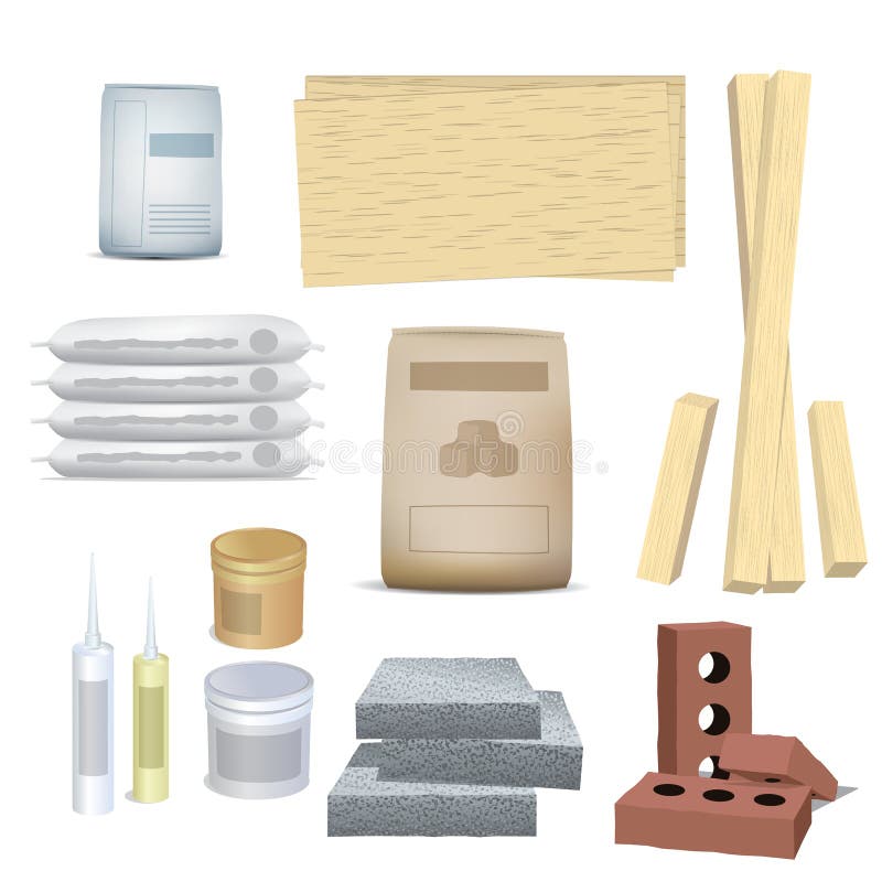 Construction materials stock vector. Illustration of material - 59057003