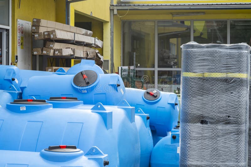 Construction Materials in the Yard of a Building Materials Store ...
