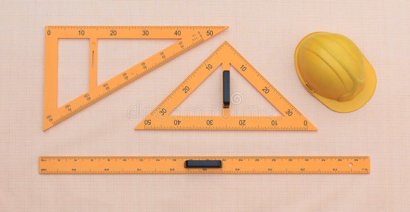 Construction Measuring Rulers Graph Paper Stock Photo - Image of ...