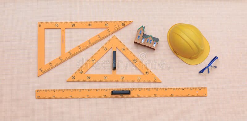 Construction Measuring Rulers Graph Paper Stock Photo - Image of ...