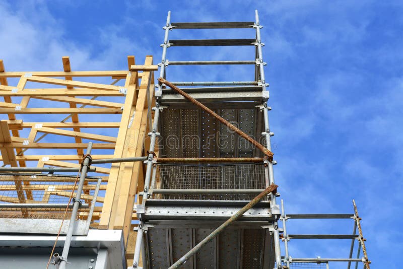 Construction on Medium Office Commercial Building Stock Photo - Image ...