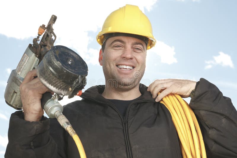 A Construction Men Working Outside Stock Photo - Image of carpenter ...