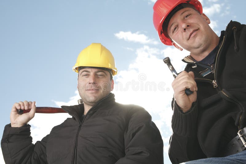 A Construction Men Working Outside Stock Image - Image of carpenter ...