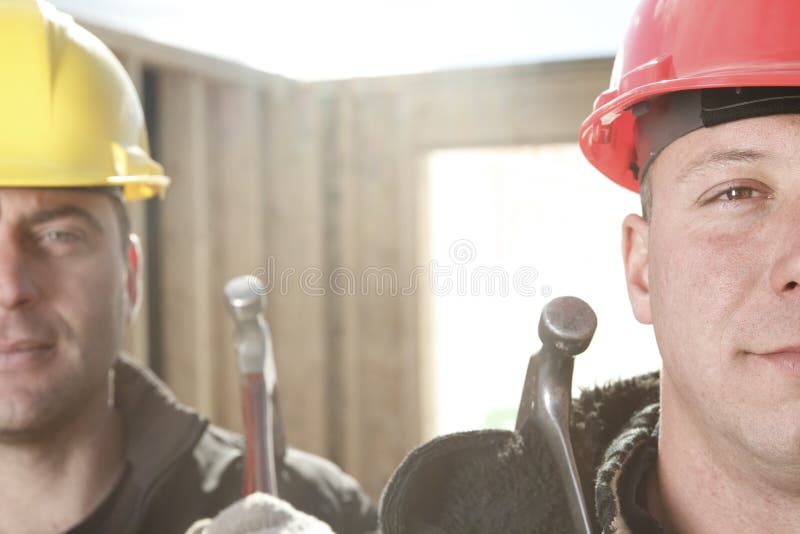 A Construction Men Working Outside Stock Image - Image of driver, cloud ...