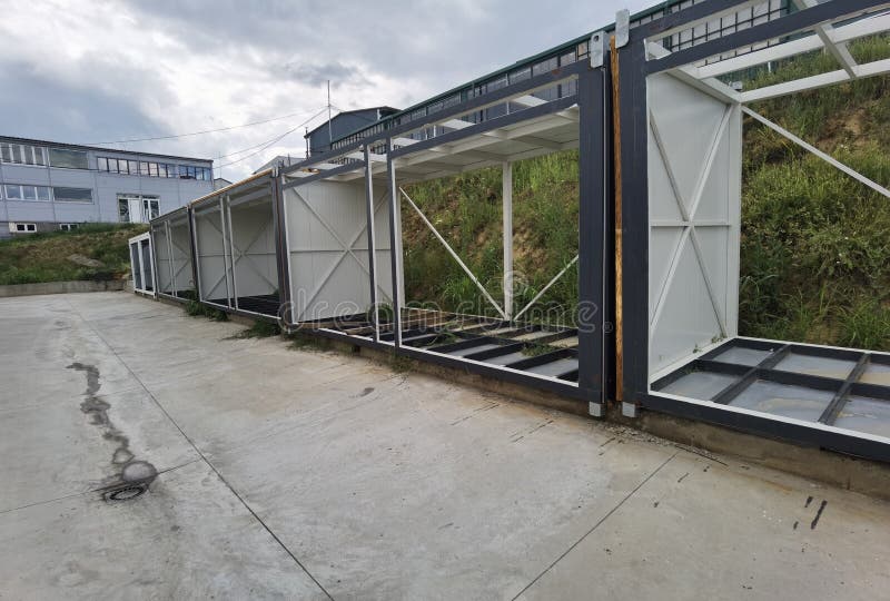 Construction Metal Containers Stock Image - Image of construction, road ...