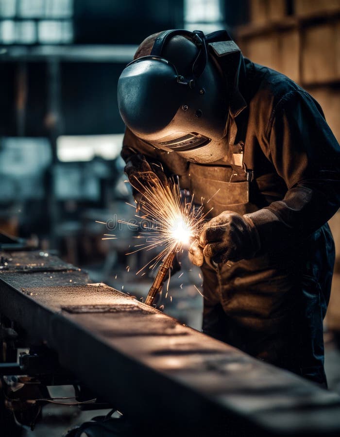Construction Mig Lding Worker Welding Weld Welder Technical Steel Spark ...