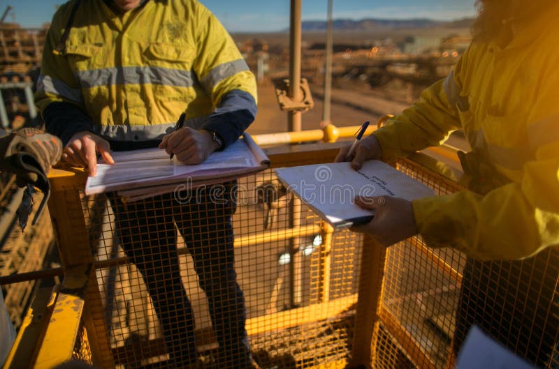 Miner Workers are Signing of the Permit on the Opening Field Stock ...