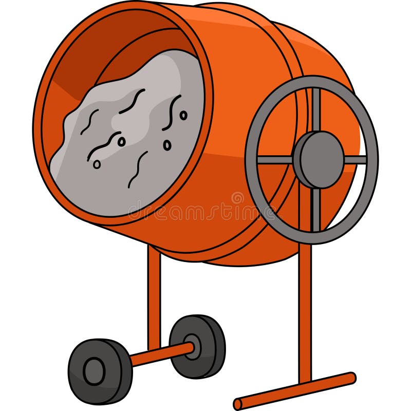 Construction Mixing Cement Cartoon Colored Clipart Stock Vector ...