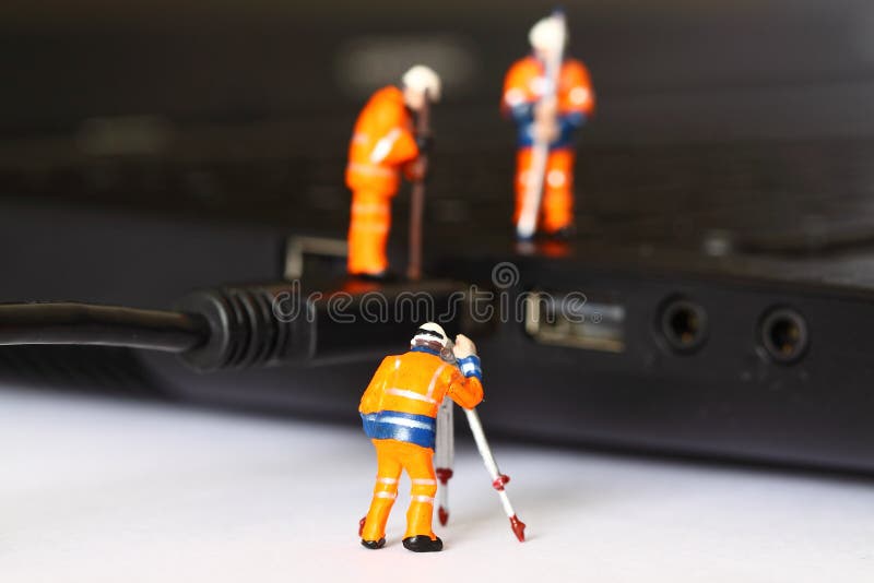 Construction Model Workers USB Cable E Stock Photo - Image of connect ...