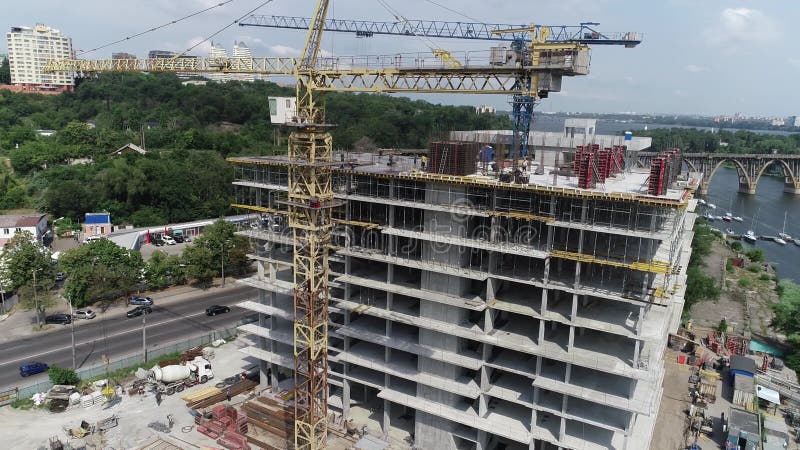 Construction of a Modern Apartment Building. Building Construction ...