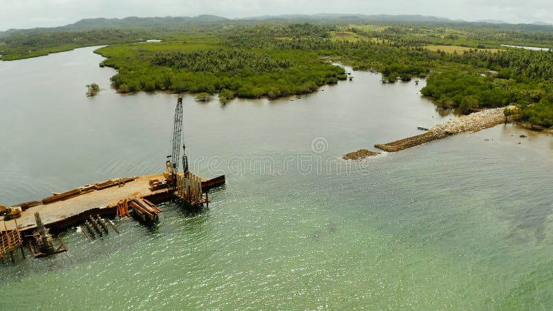 Bridge Under Construction on the Island of Siargao. Stock Image - Image ...