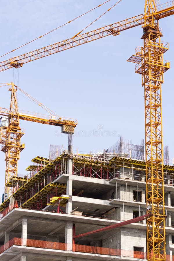 Construction of Modern Building Stock Image - Image of growth, business ...