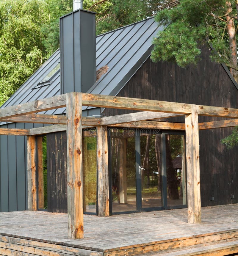 Construction of the Modern Camping House Stock Image - Image of camping ...