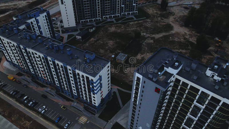 Block of Multi-storey Apartment Buildings in Riga Seen from Above Stock ...