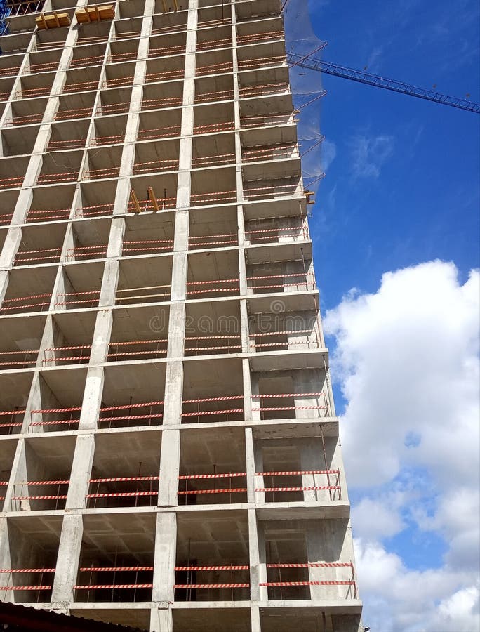 Construction of a Modern High-rise Building Stock Image - Image of high ...