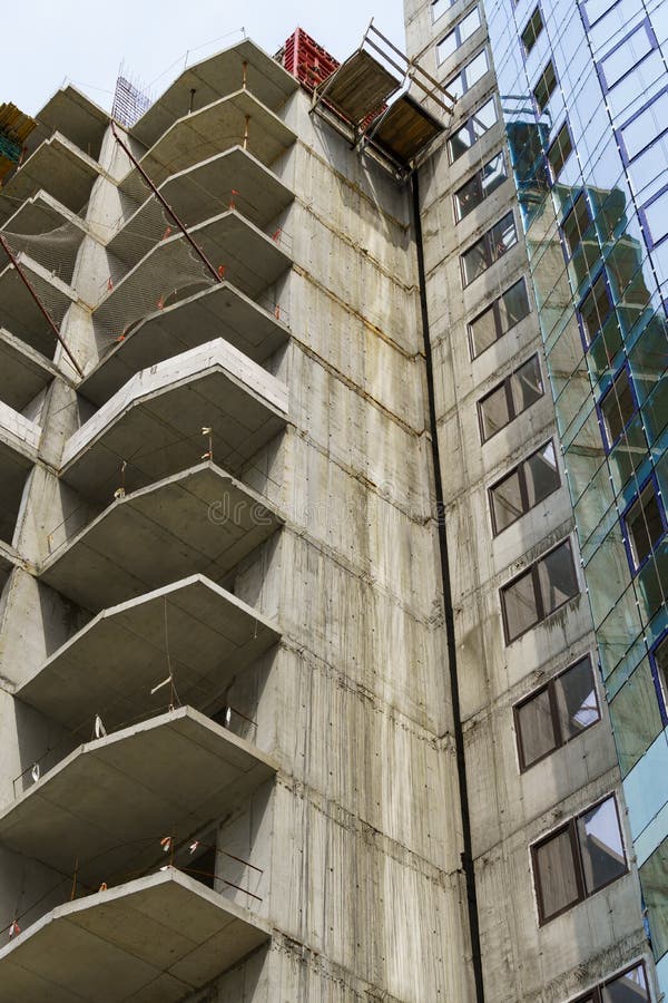 Construction of a Modern High-rise Building, Concrete Frame and ...