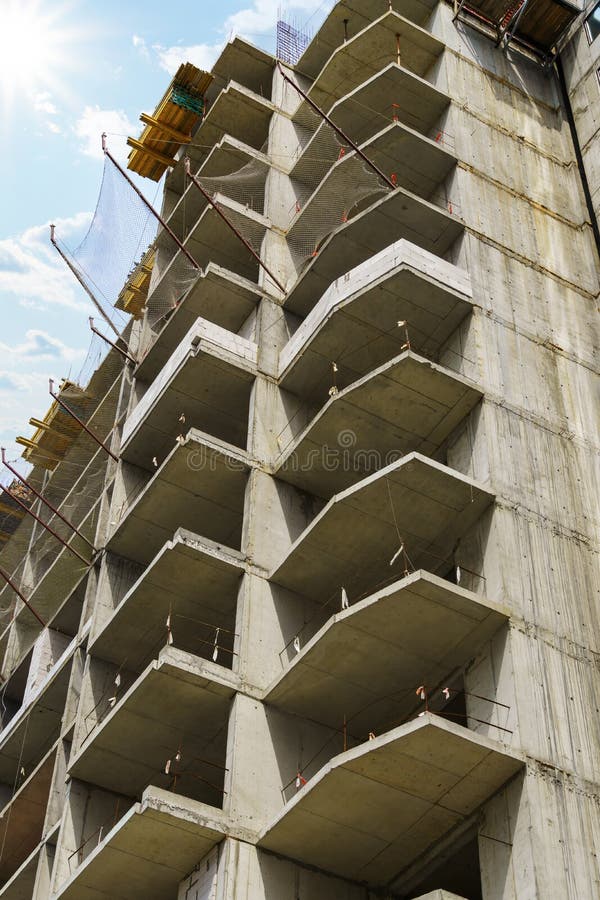 Construction of a Modern High-rise Building, Concrete Frame and ...